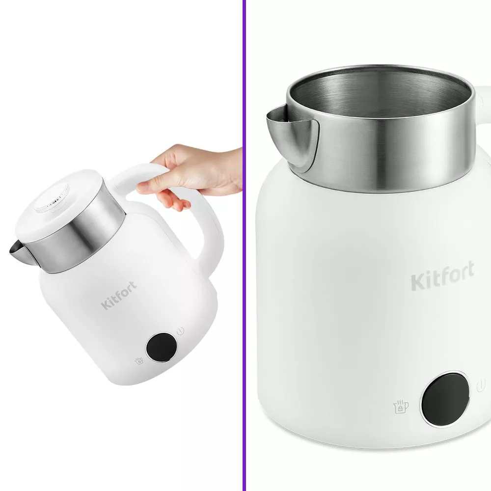 Чайник Kitfort KT-6196-2, белый купить по цене 3 990 ₽: отзывы, фото, характеристики