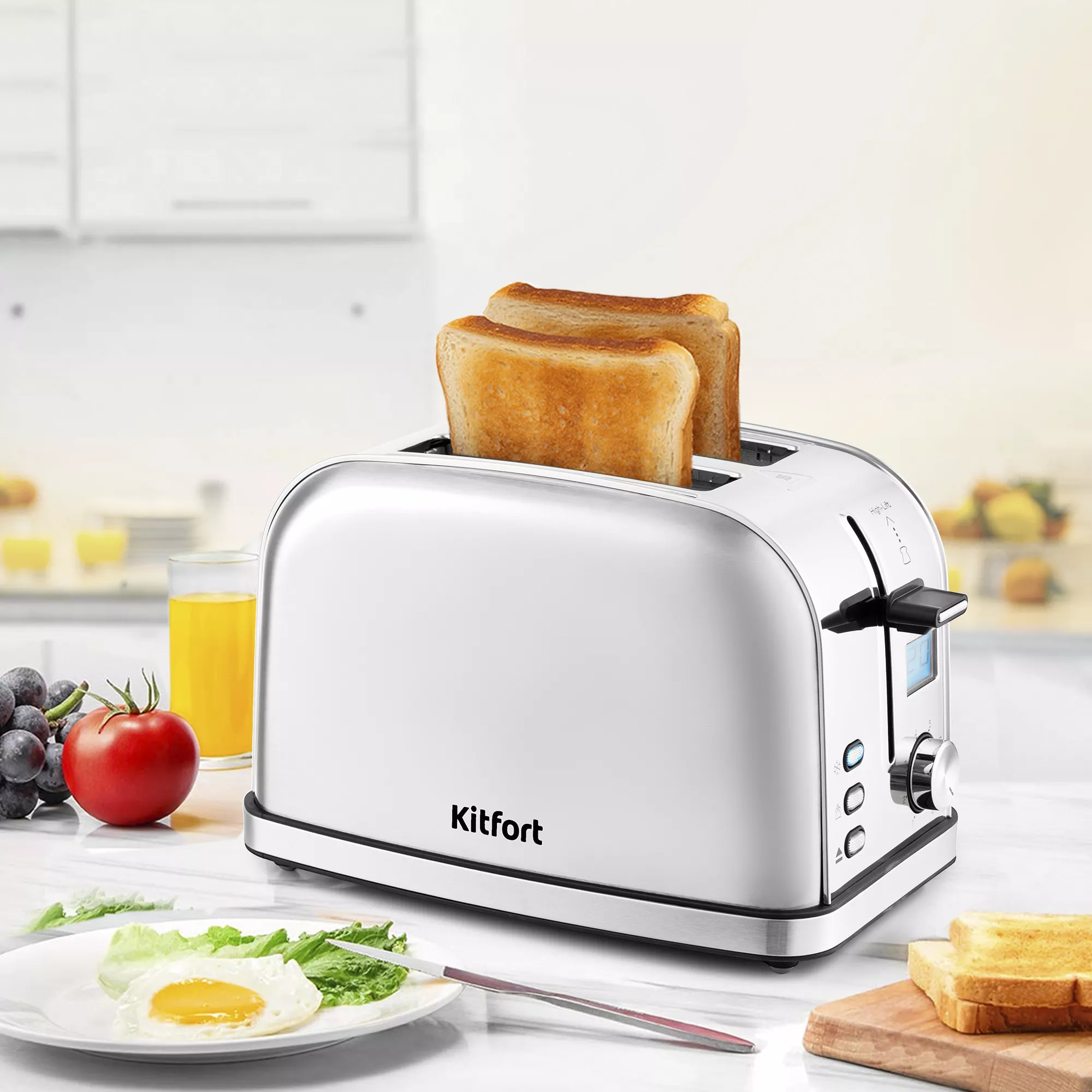 Тостер серебристый Kitfort KT-2036-6, купить по цене 3 990 ₽: отзывы ...